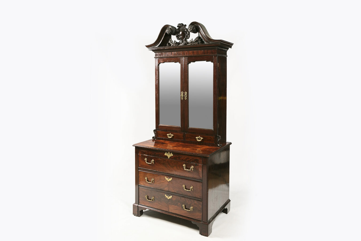10253 – 18th Century Georgian Cuban Flame Mahogany Estate Cabinet ...